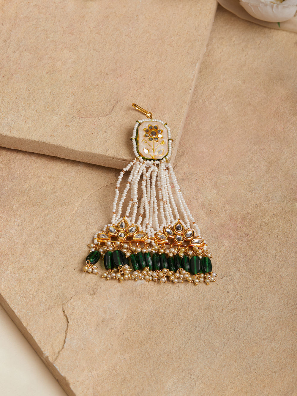 Gold Toned Cream Handcrafted Metal Passa