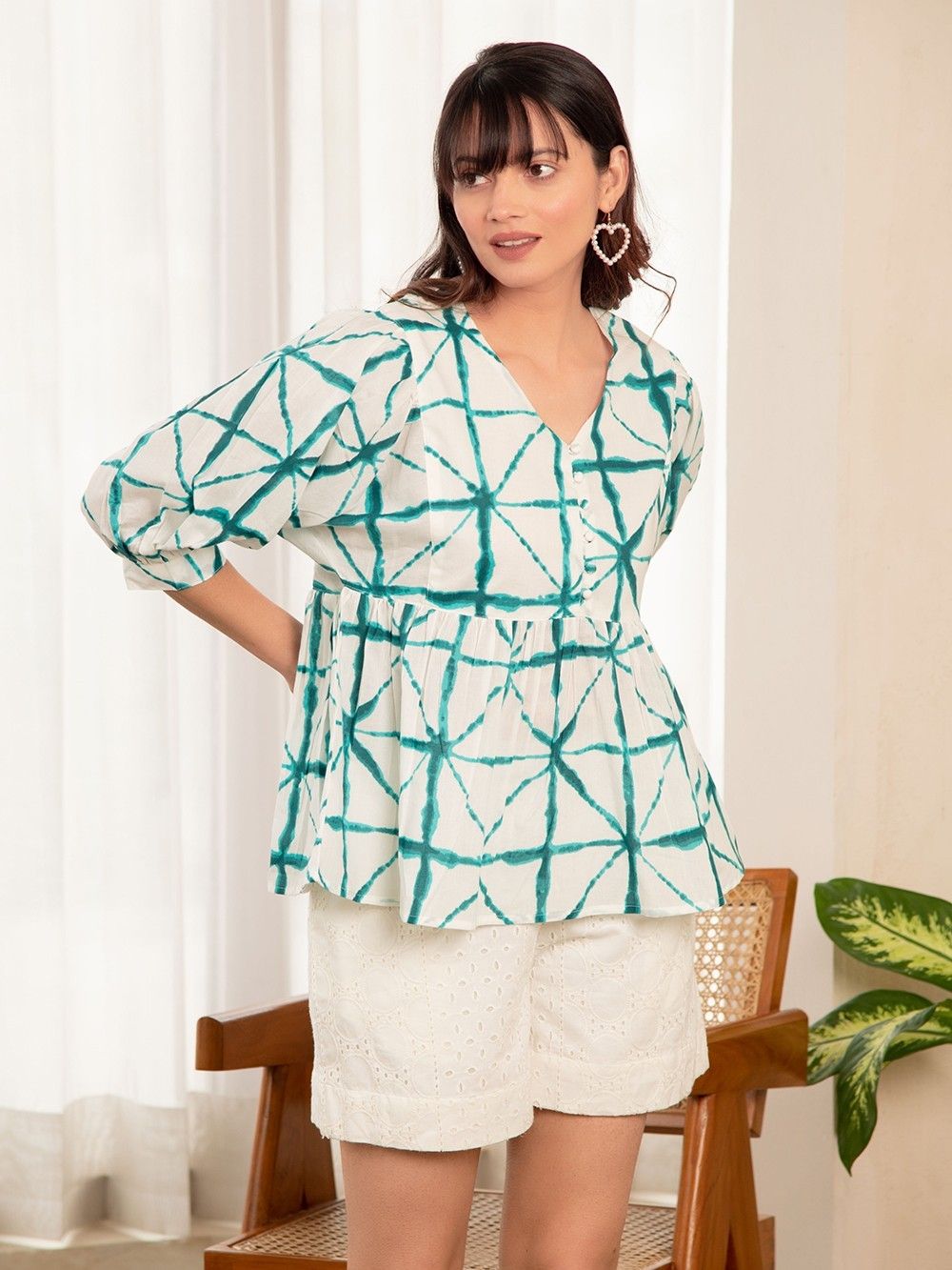 Printed Cotton Embroidered Dress