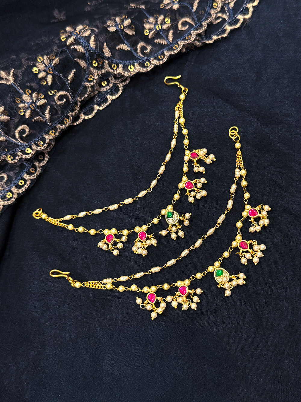 Gold Plated Handcrafted Brass Ear Chain