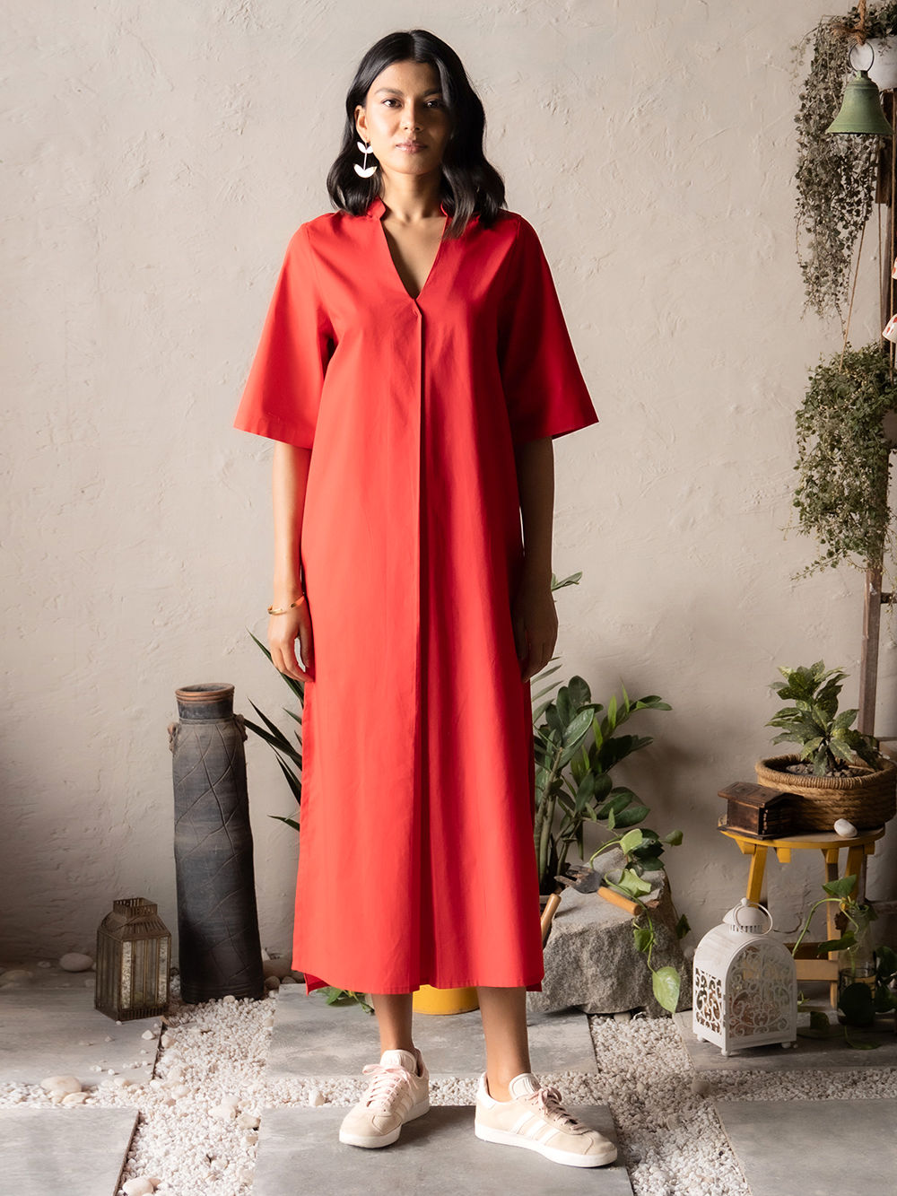 Red Cotton Dress