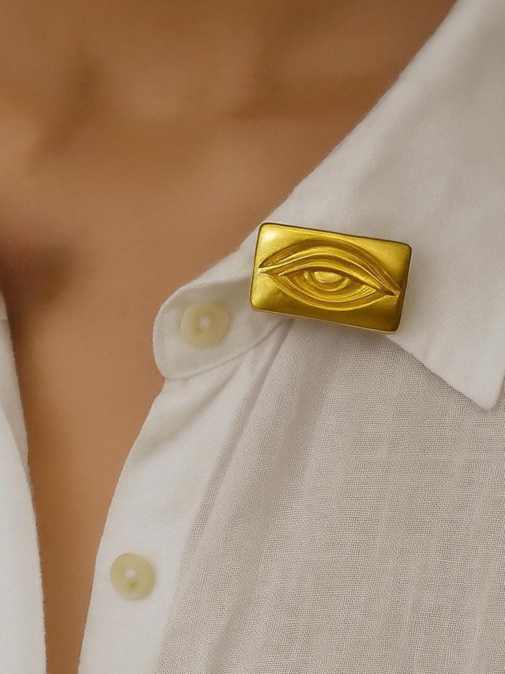 Gold Plated Handcrafted Brass Brooch