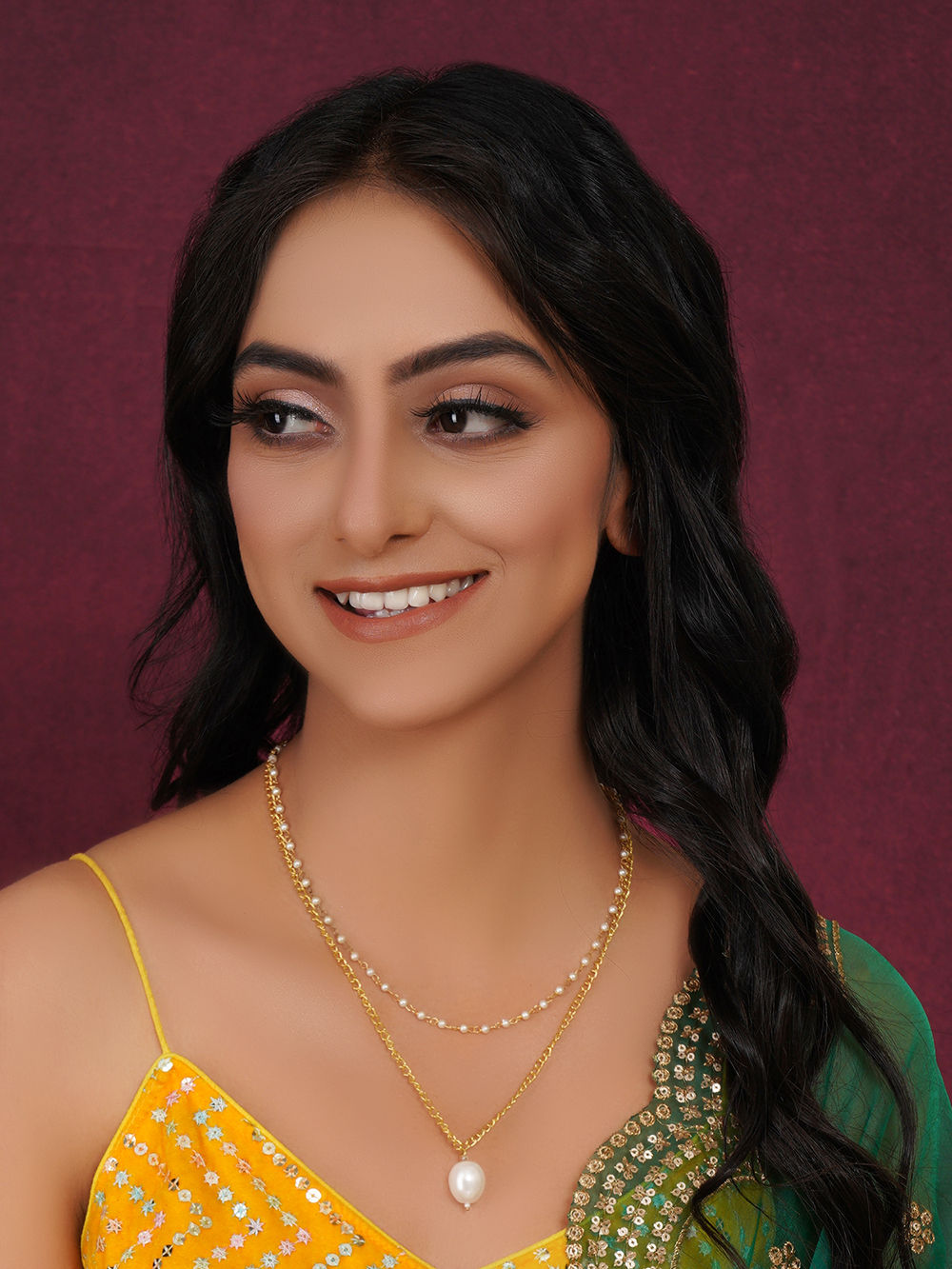 Gold Toned Handcrafted Metal Necklace
