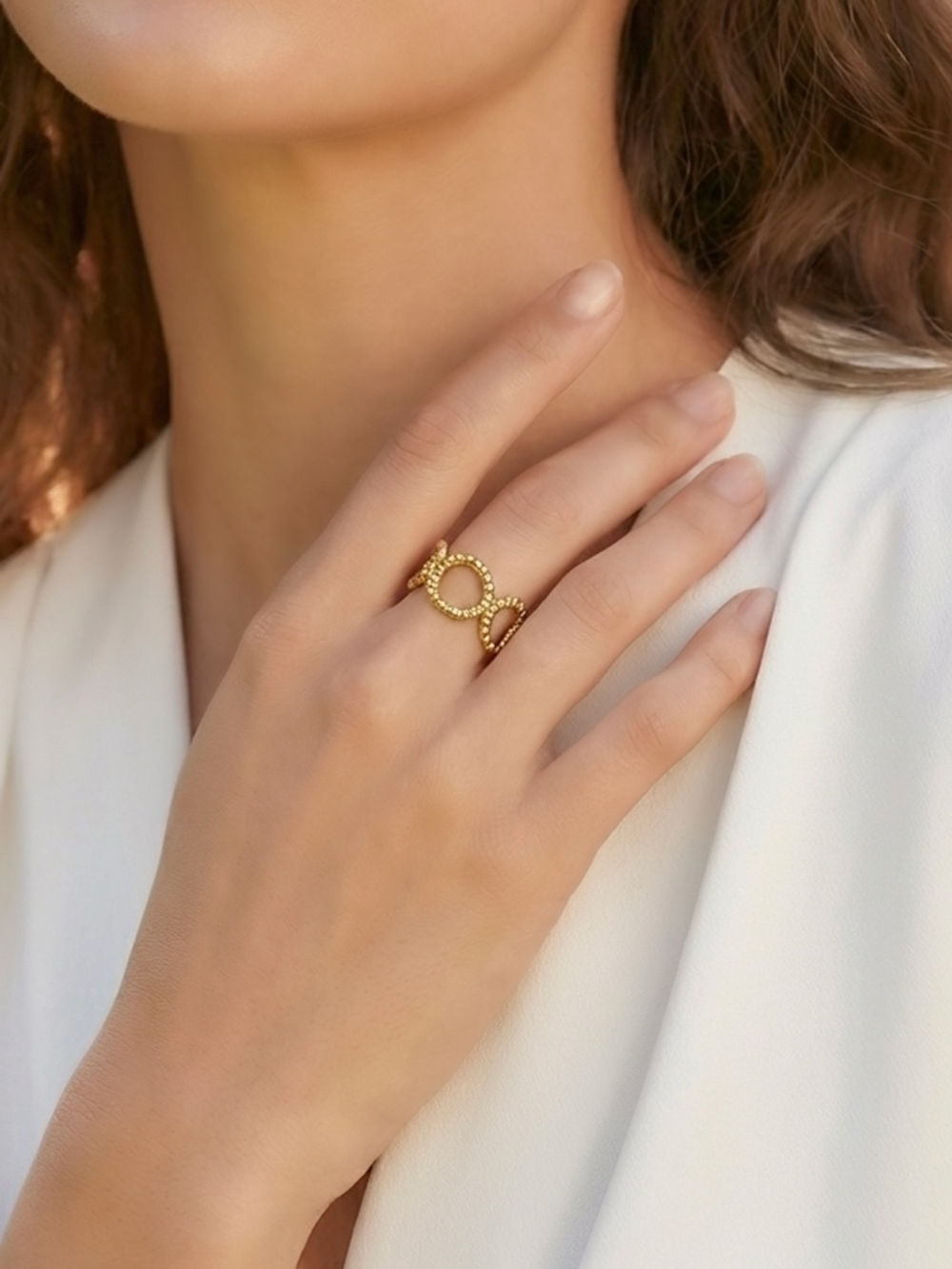 Gold Plated Handcrafted Brass Ring