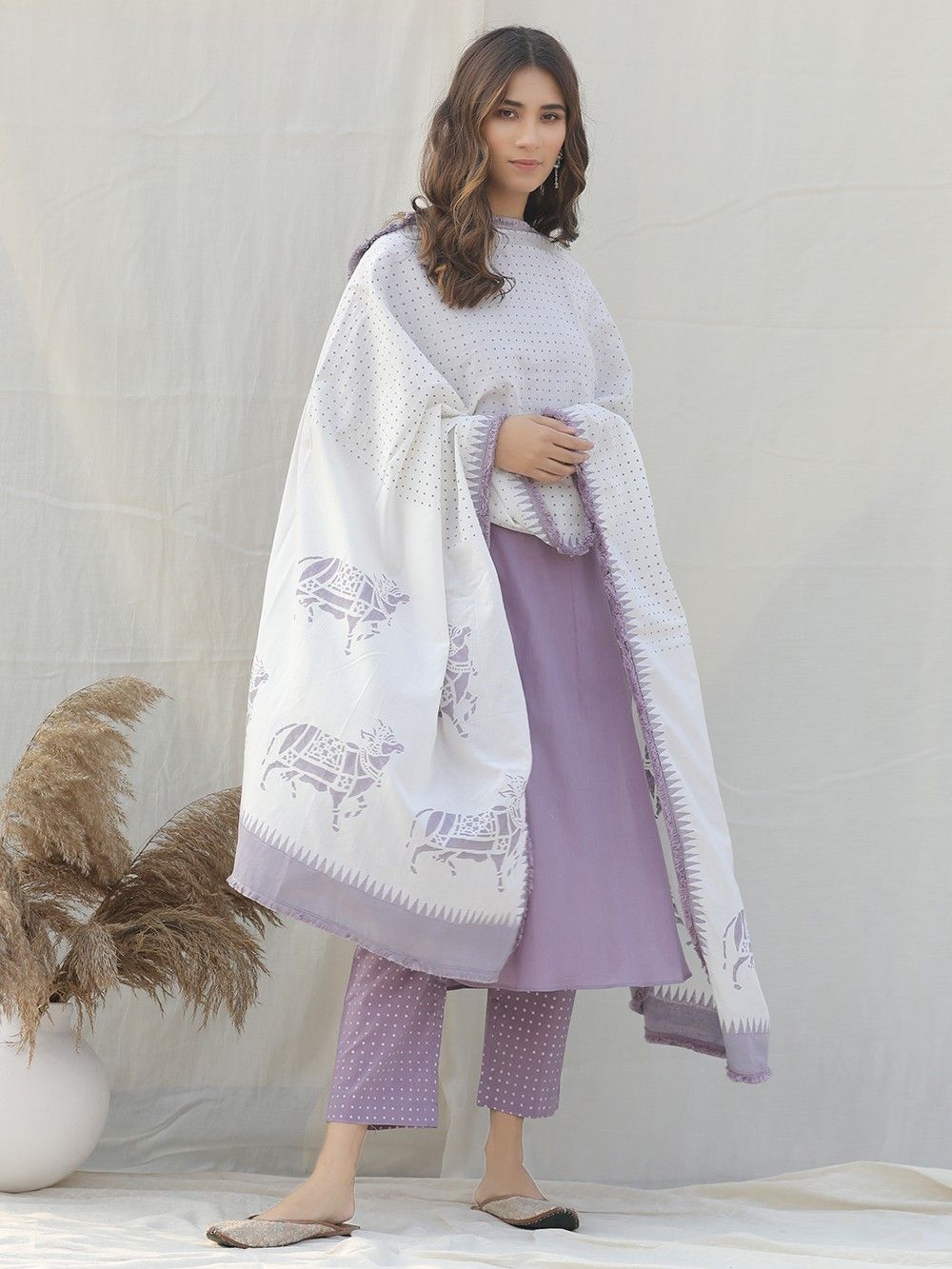 Purple Cotton Kurta