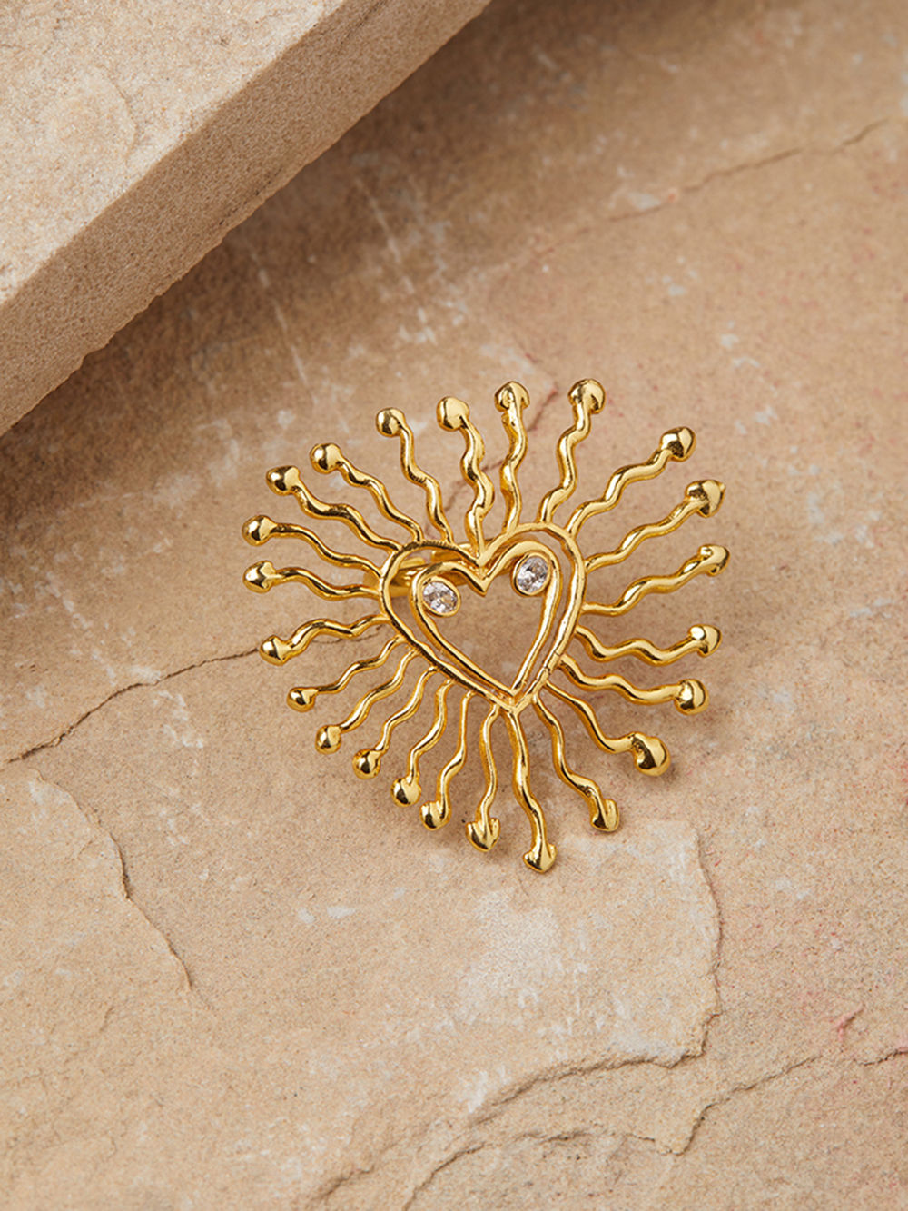 Gold Plated Handcrafted Brass Ring